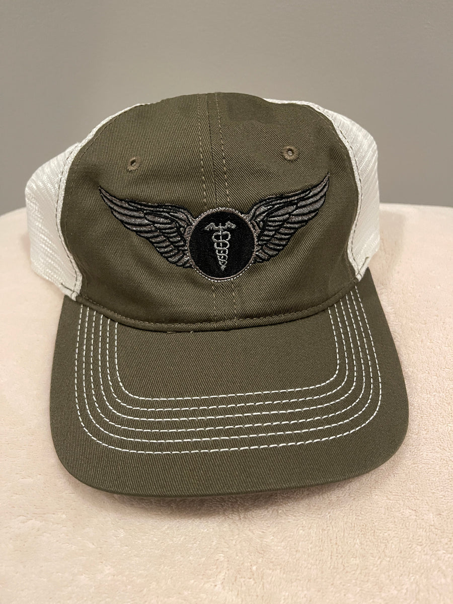Baseball Cap Army/White - Wing Embroidery – Maryland Flight Paramedics ...